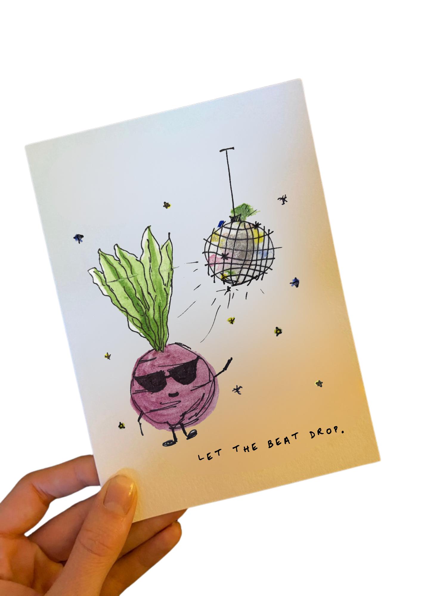 Let the Beet Drop Card - Etsy