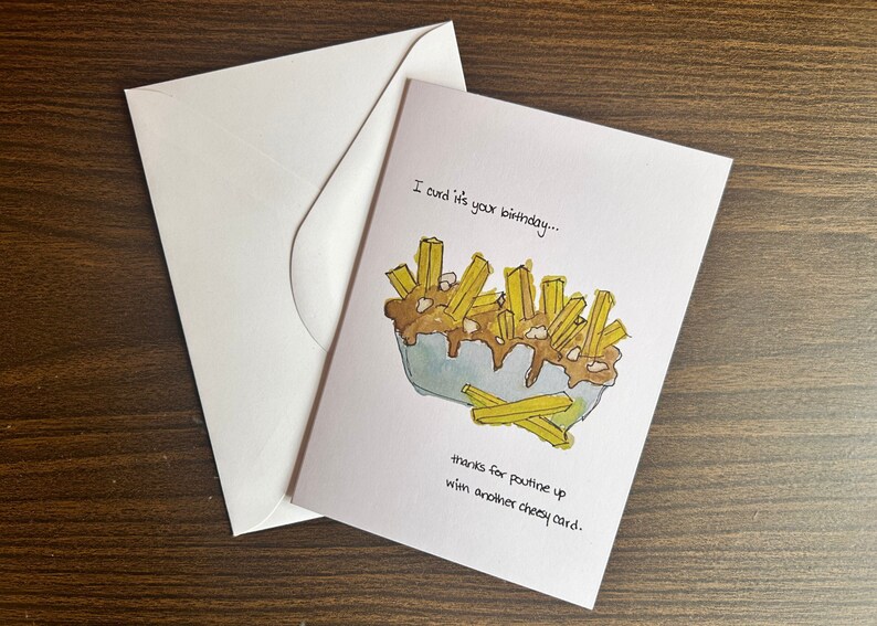 A Cheesy Poutine Card - Etsy