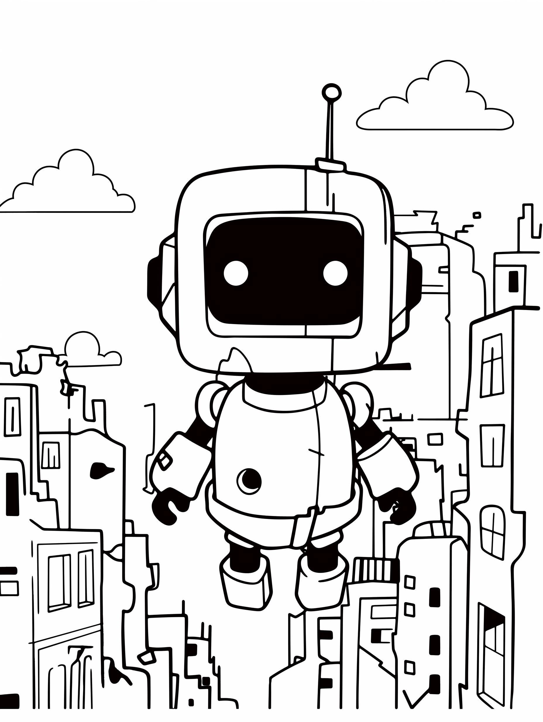 Cute Robot Coloring Book for Kids – 40 Printable Pages – Fun Robot ...