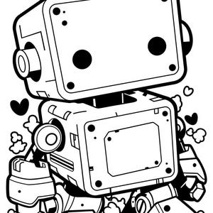 Cute Robot Coloring Book for Kids – 40 Printable Pages – Fun Robot ...