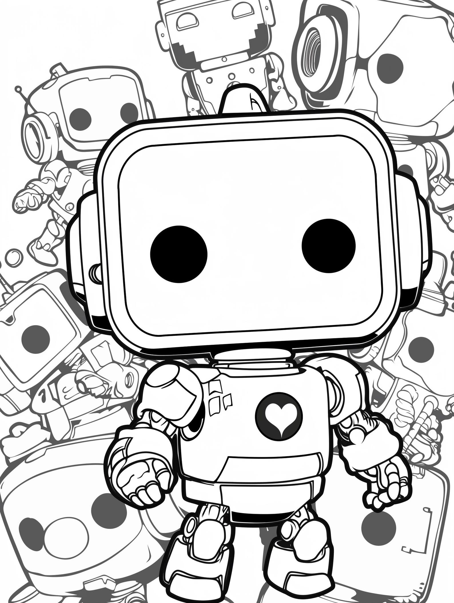 Cute Robot Coloring Book for Kids – 40 Printable Pages – Fun Robot ...