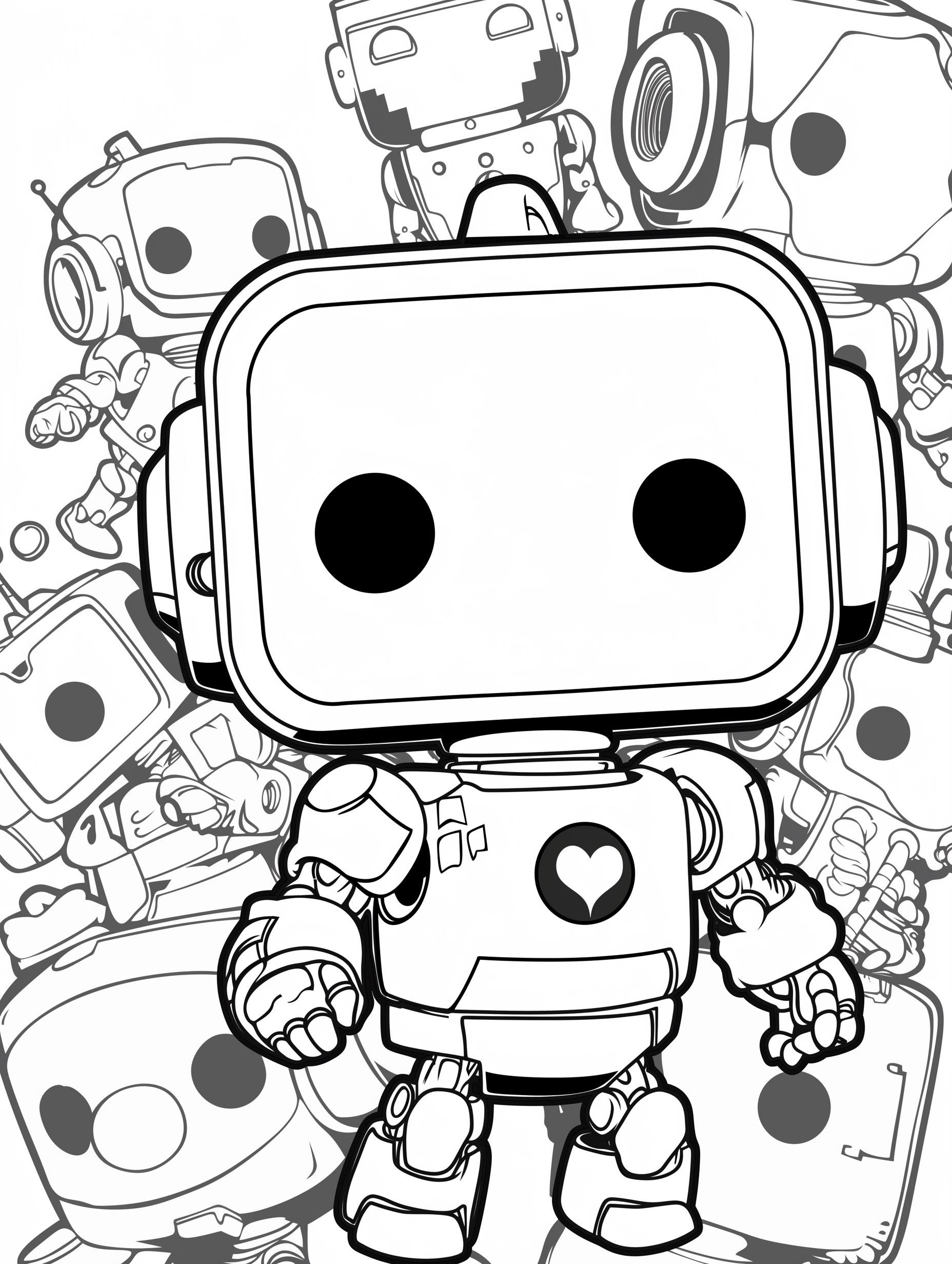Cute Robot Coloring Book for Kids – 40 Printable Pages – Fun Robot ...