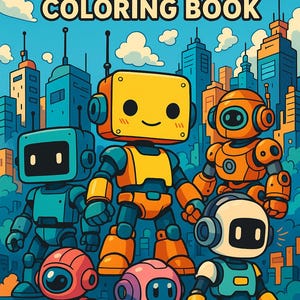 Cute Robot Coloring Book for Kids – 40 Printable Pages – Fun Robot ...