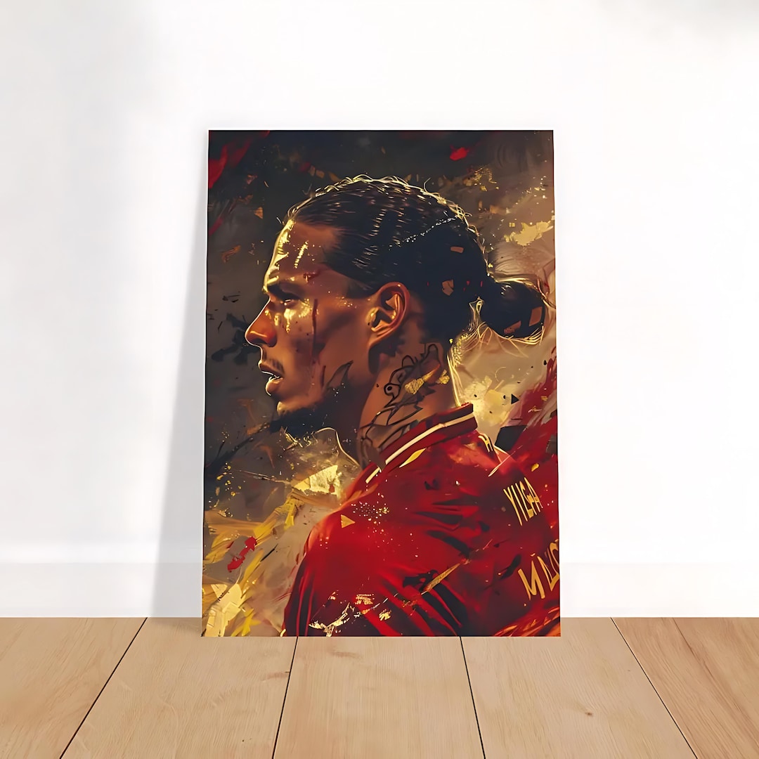 Virgil Van Dijk Poster, Virgil Van Dijk Art, Football Poster, Football ...