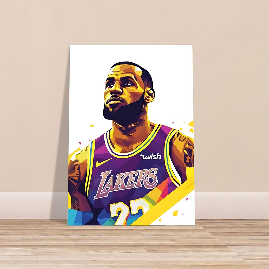 Lebron James Poster, LA Lakers Print, NBA Poster, Sports Poster, Mid ...