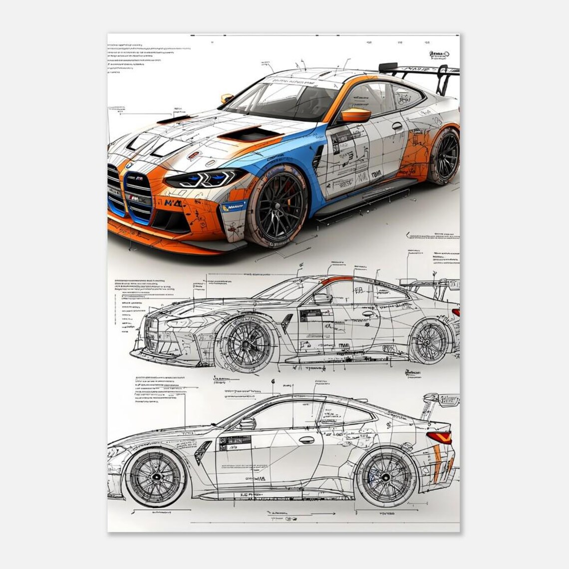 BMW Poster - Iconic Sports Car Wall Art - Stylish Decor for Garage ...