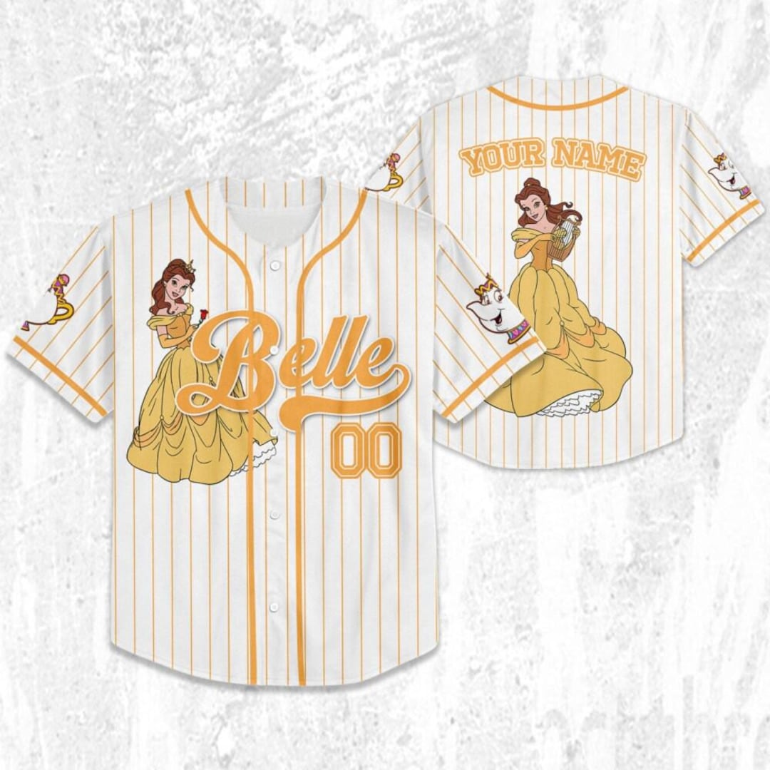 Custom Disney Princess Belle Beauty and the Beast Jersey, Disney ...