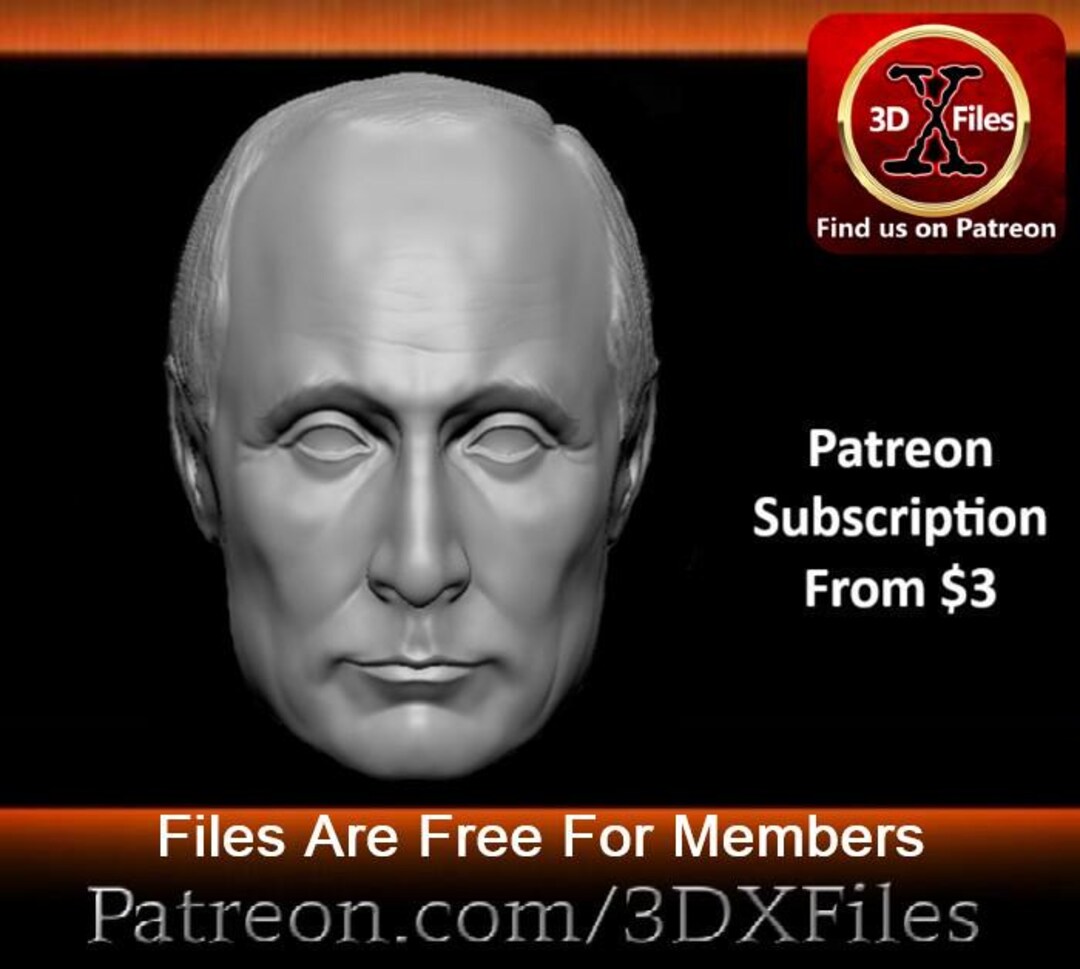 Vladimir Putin 1:6 Scale Head Sculpt 1/6th Hot Toys 3D Print File Stl ...