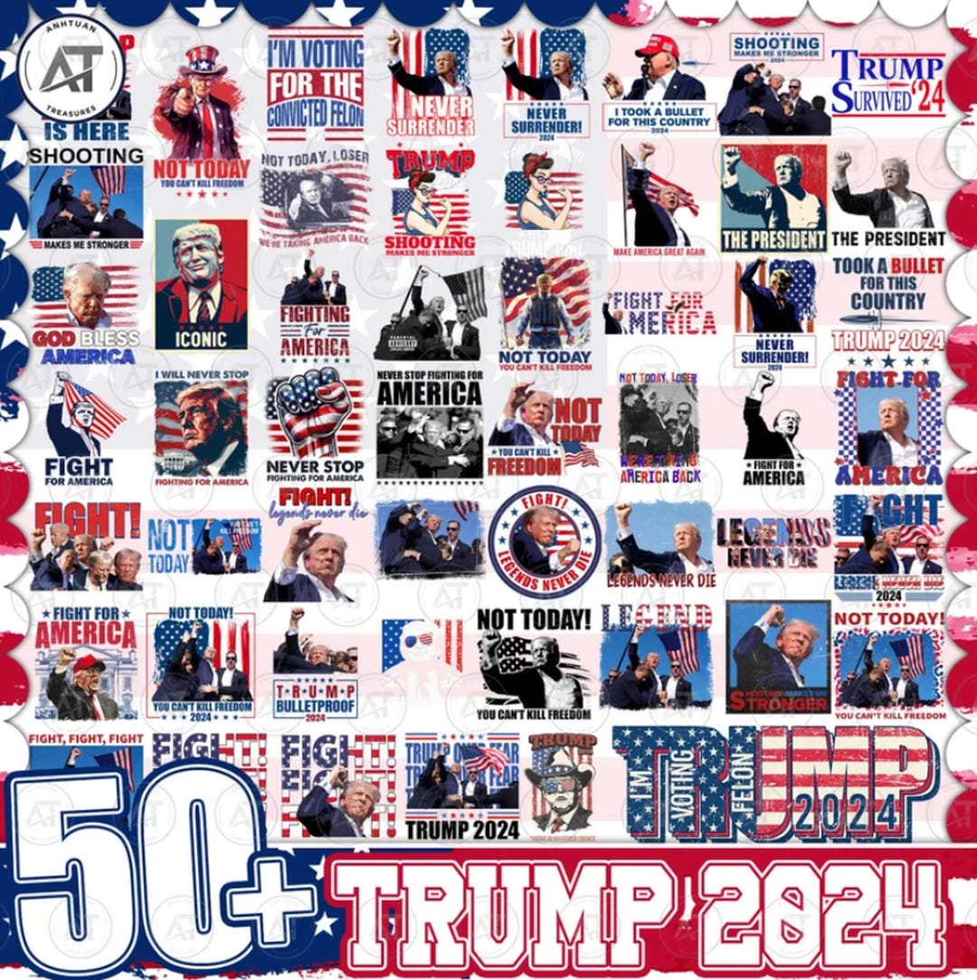 50 Trump Png Bundle, Trump Shot Fight for America Png, Trump ...