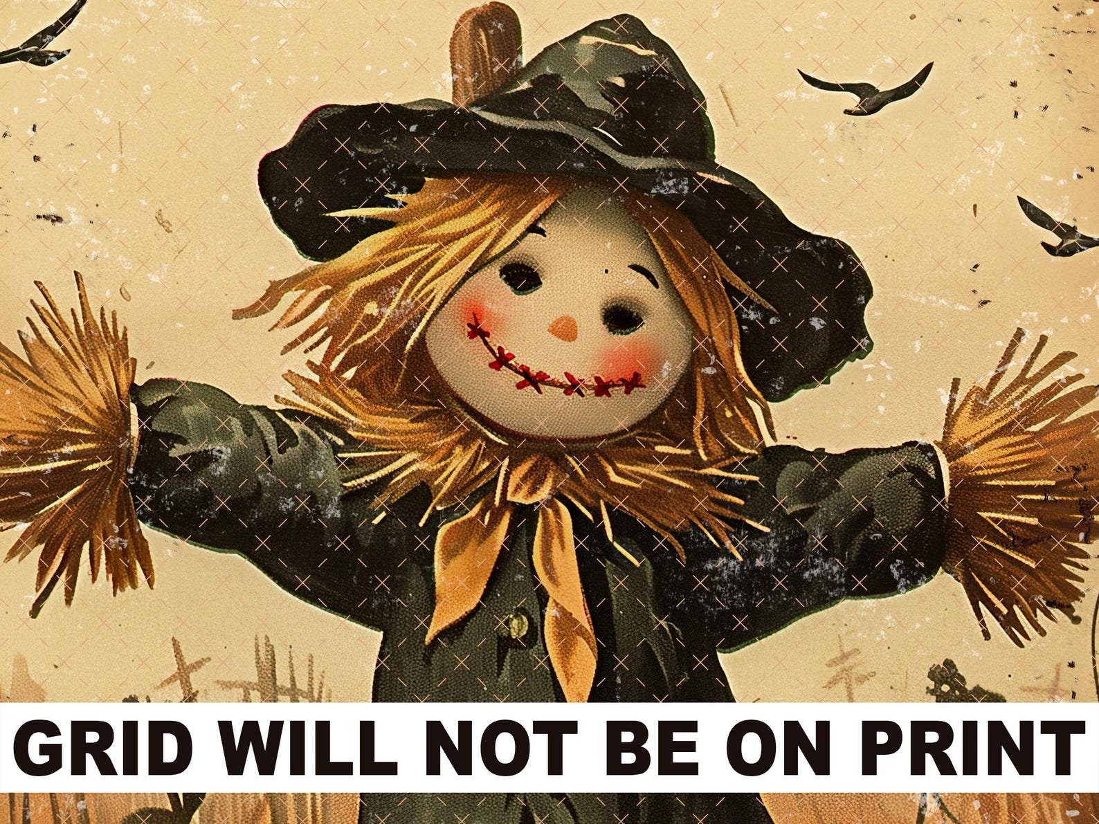 Canvas Art Print - Primitive Fall Scarecrow - Vintage Thanksgiving Wall ...