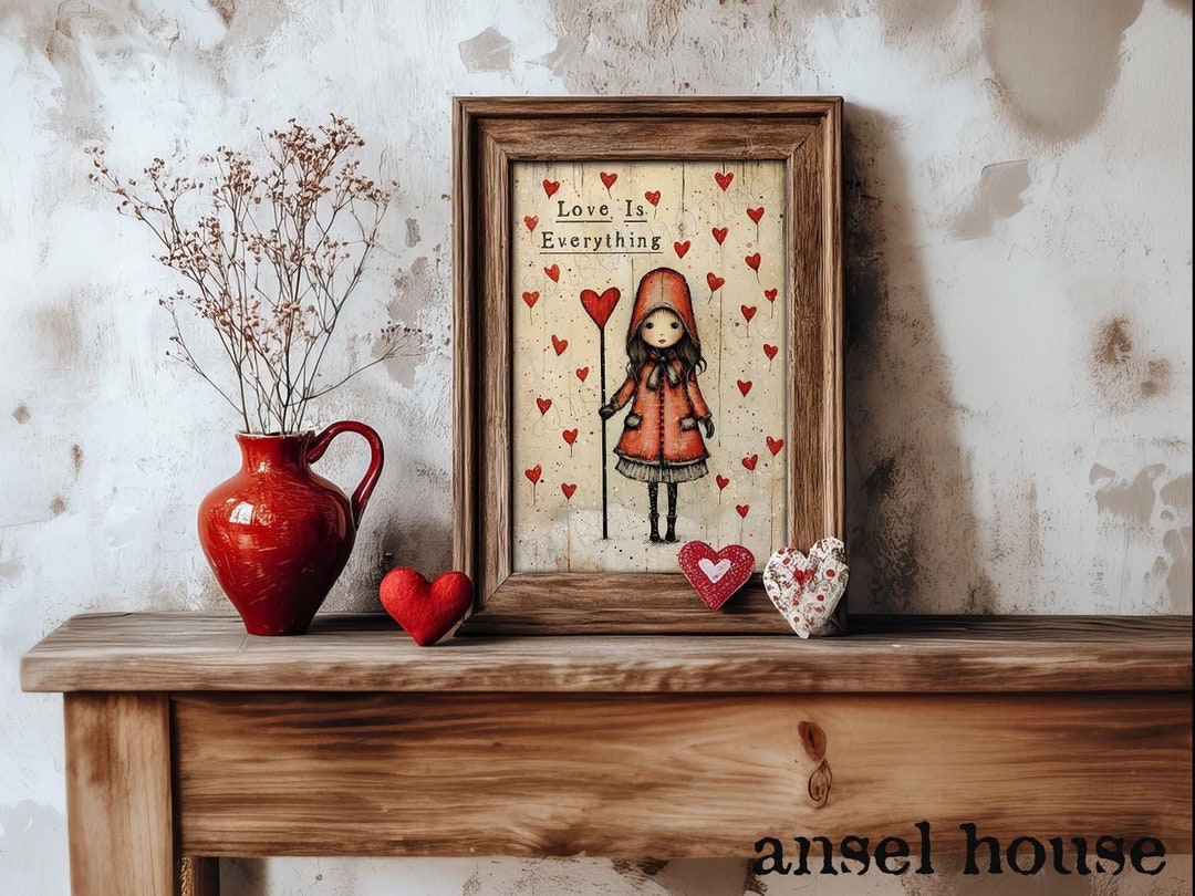Cute Whimsical Valentines Day Decor - Unframed Art Print Poster ...