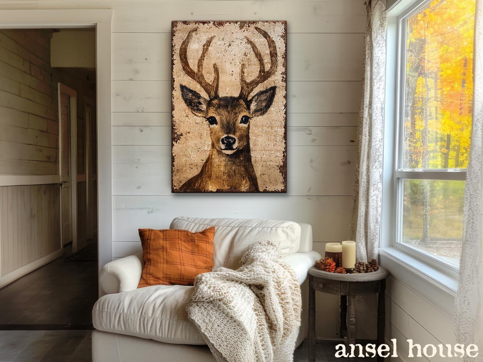 Primitive Rustic Deer Wall Art – Woodland Cabin Fall or Winter Decor ...