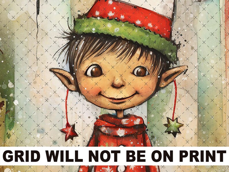Whimsical Elf Christmas Decor - Canvas Wall Art Print - Primitive ...