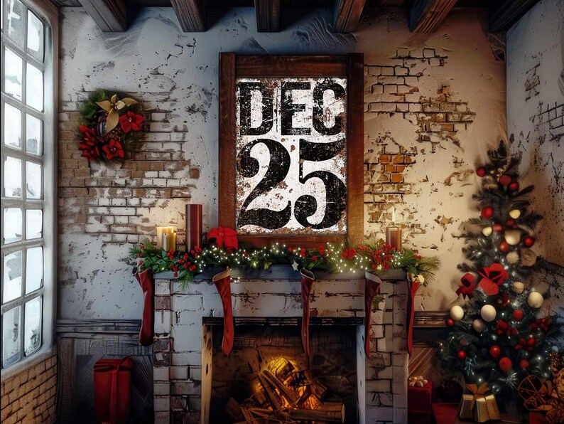 DEC 25 Unframed Art Print - Small & Large - Christmas Decor December ...