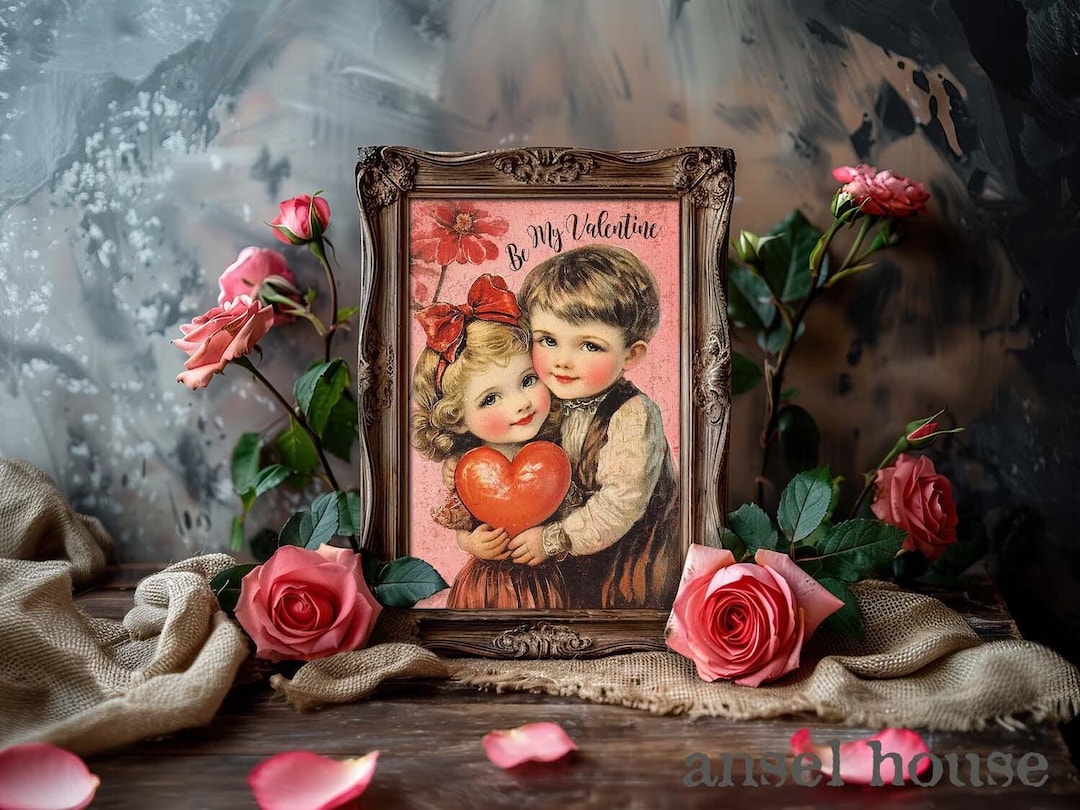 Valentines Day Decor - Unframed Art Print - Rustic Primitive Mantle ...