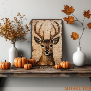Primitive Rustic Deer Wall Art – Woodland Cabin Fall or Winter Decor ...