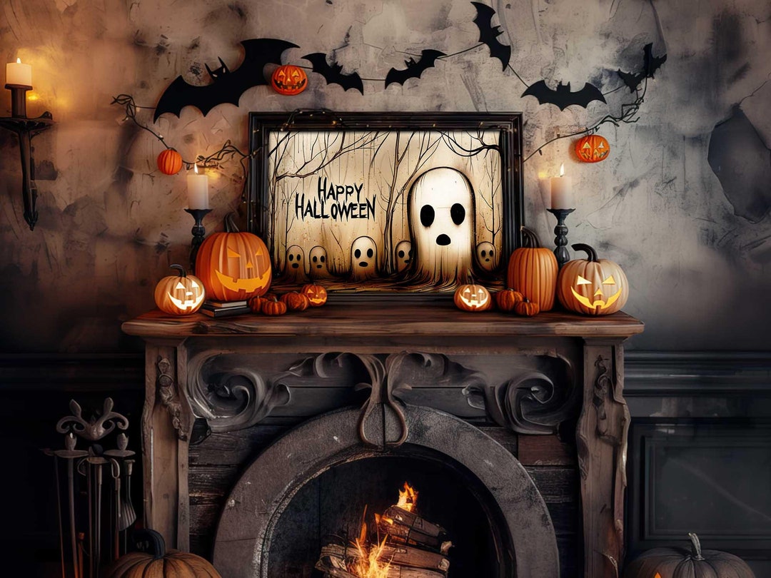 Cute Ghost Halloween Decor - Unframed Art Print - Wall or Mantle ...