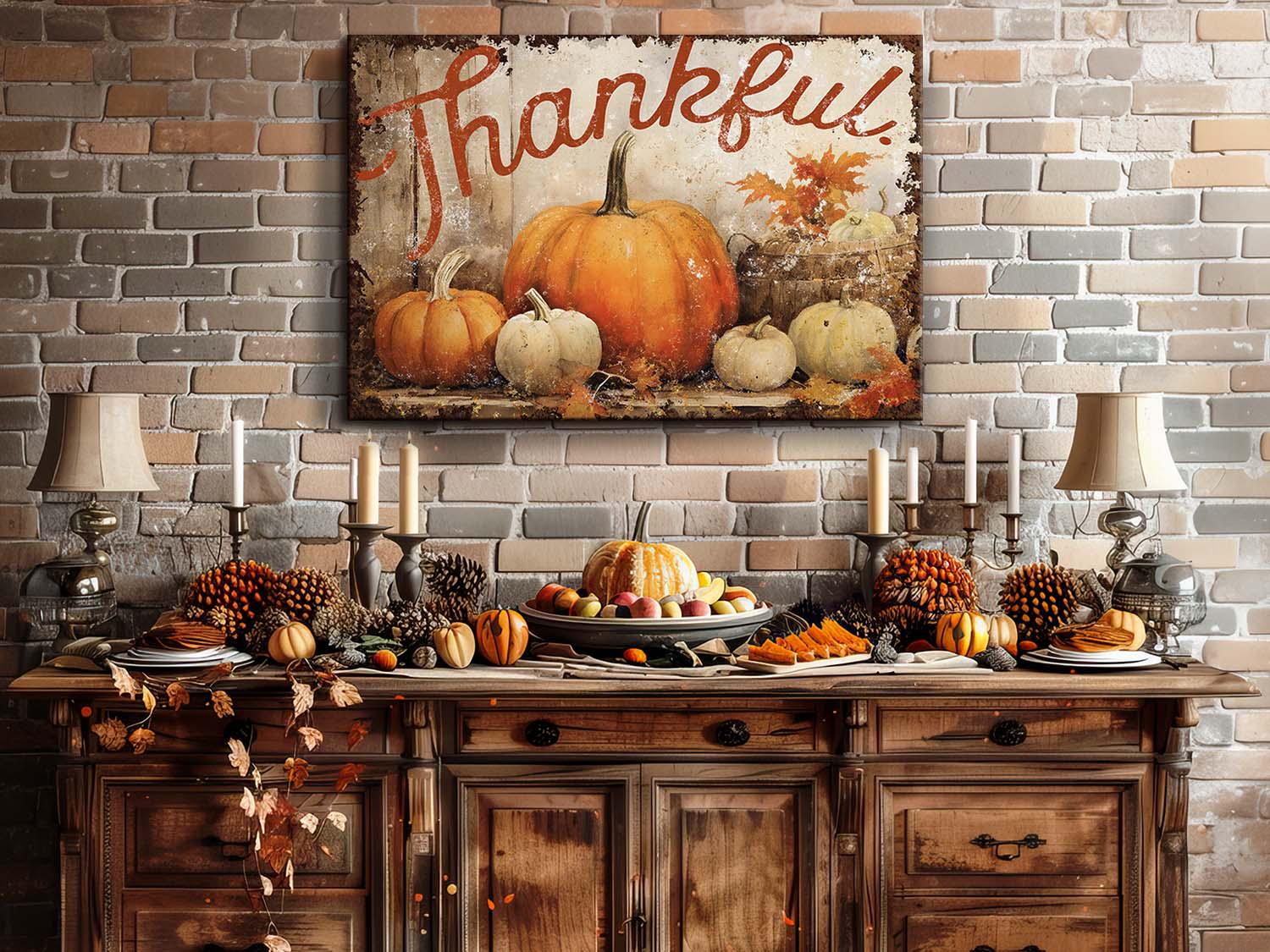 Thanksgiving Wall Decor Mantle Art Decoration for Kitchen Living Room ...