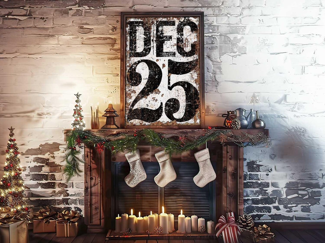 DEC 25 Unframed Art Print - Small & Large - Christmas Decor December ...