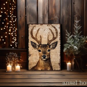 Primitive Rustic Deer Wall Art – Woodland Cabin Fall or Winter Decor ...