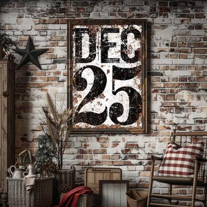 DEC 25 Unframed Art Print - Small & Large - Christmas Decor December ...