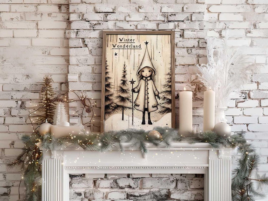Winter Wonderland Decor - Unframed Wall Art Print - Whimsical Rustic ...