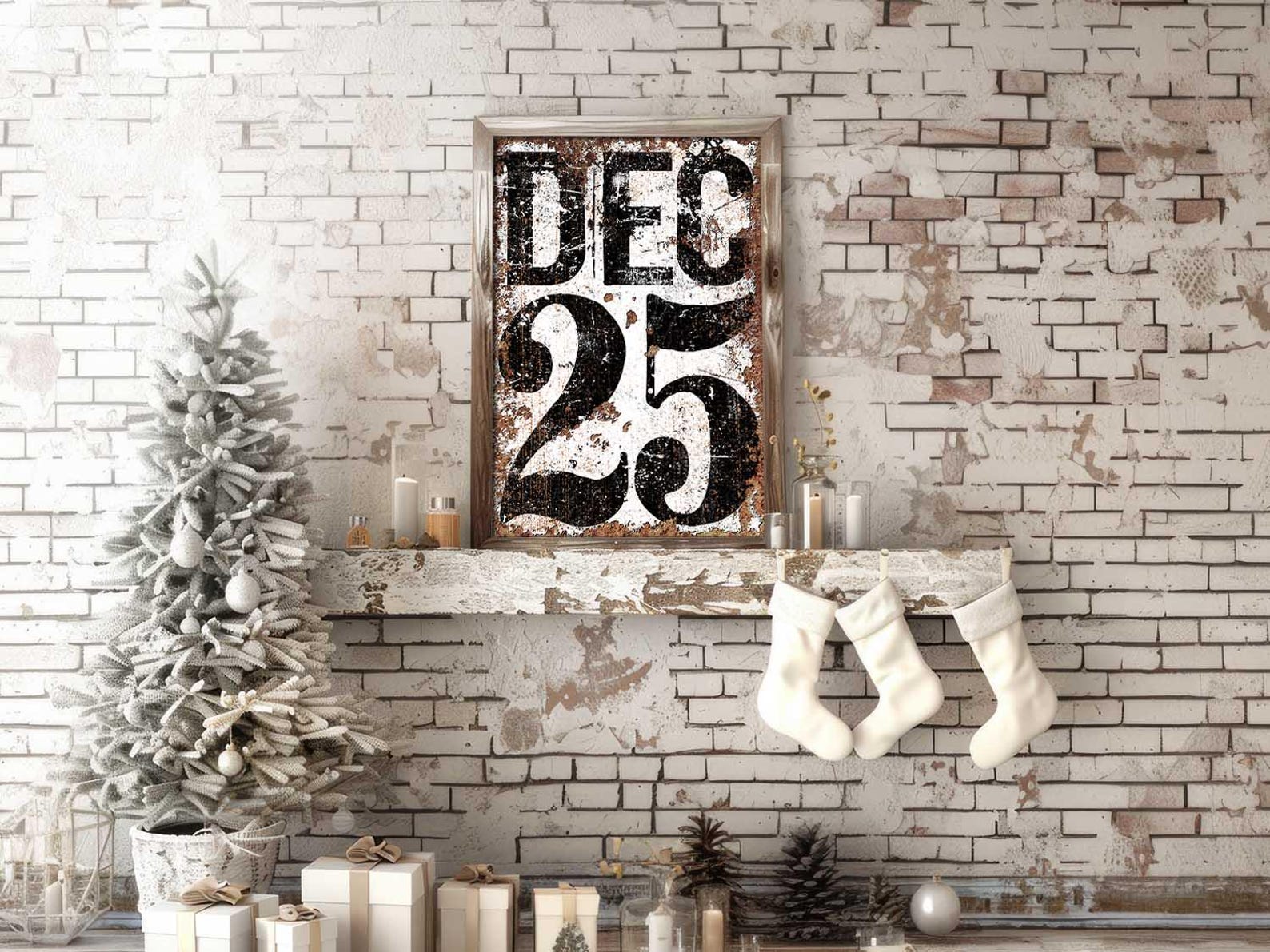 DEC 25 Unframed Art Print - Small & Large - Christmas Decor December ...