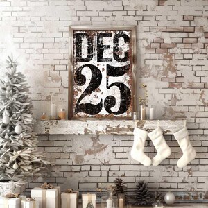 DEC 25 Unframed Art Print - Small & Large - Christmas Decor December ...
