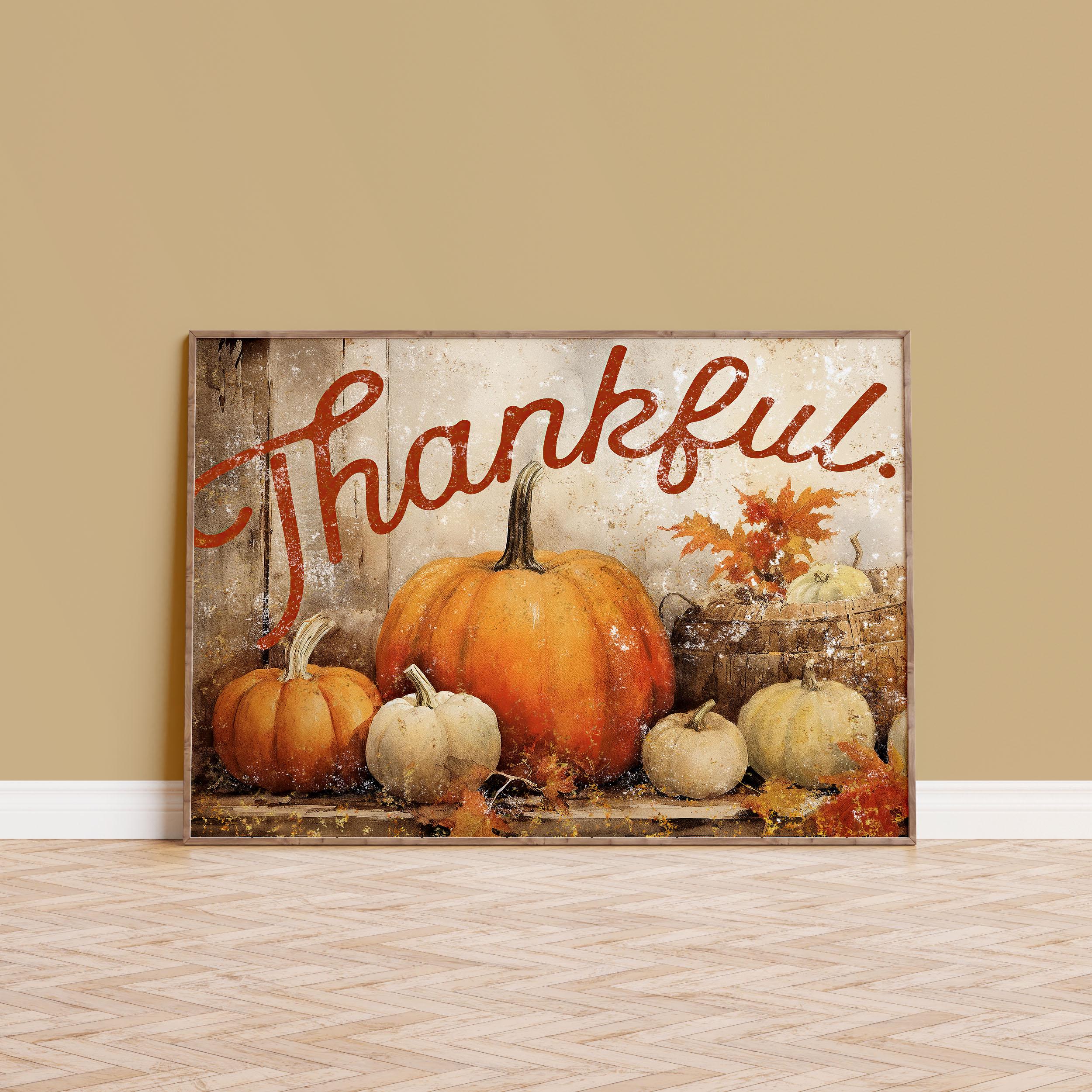 Thanksgiving Decor Unframed Art Print Fall Decoration Rustic Seasonal ...