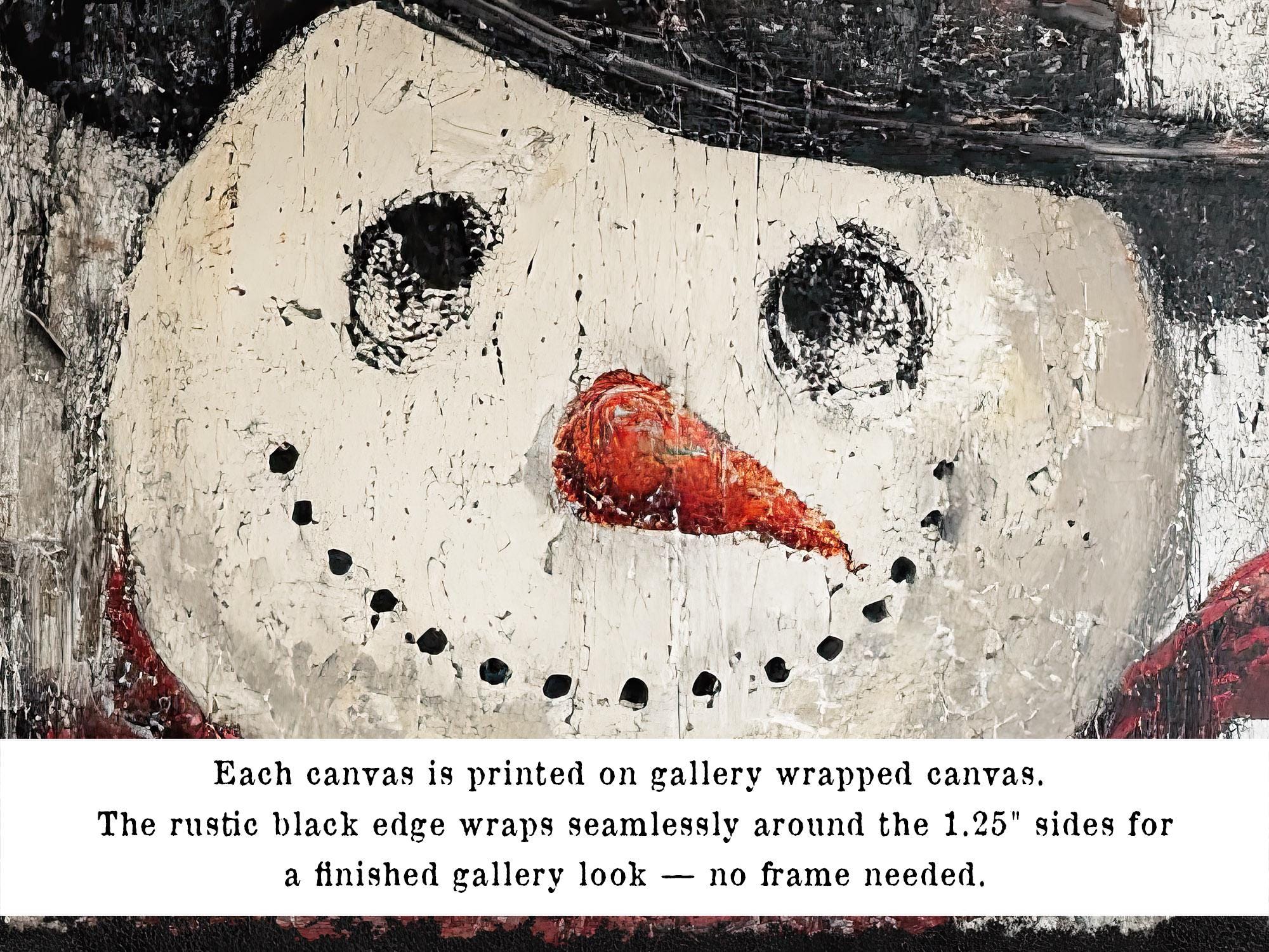 Rustic Snowman Canvas Wall Art – Vintage Winter Decor, Farmhouse ...