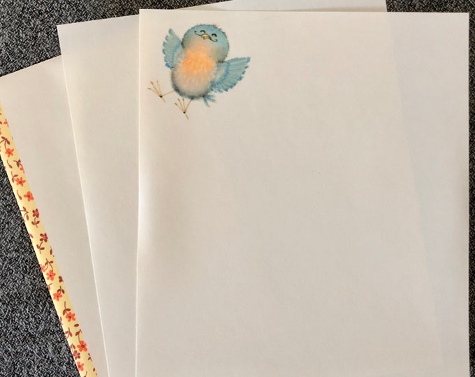 Vintage Hallmark Stationery Letterset - Happy Bird - Etsy