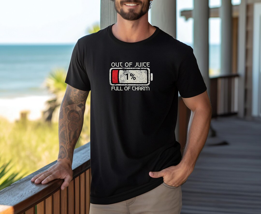 Low Battery Full of Charm T-shirt: Funny Unisex Cotton Tee - Etsy
