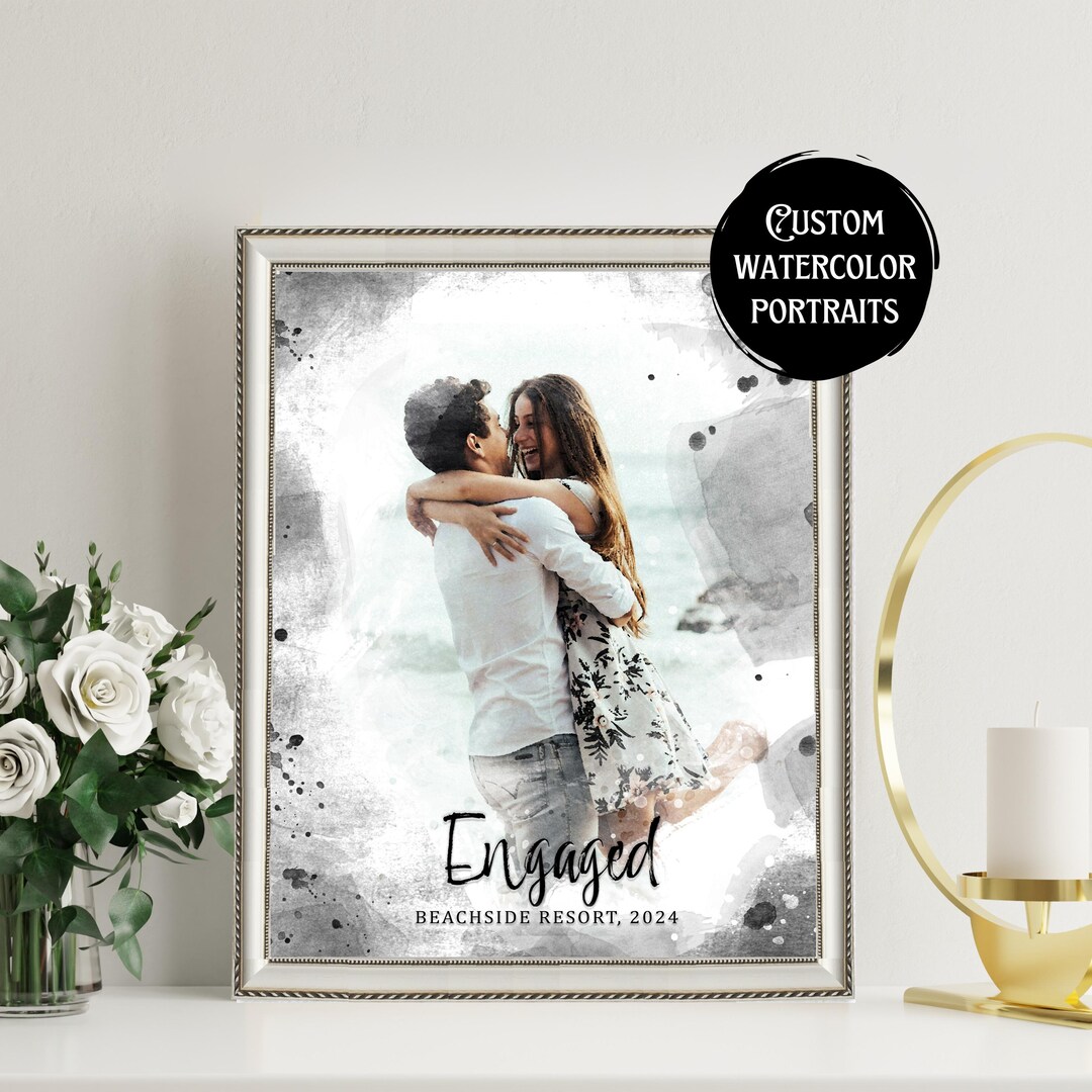 Custom Portrait Anniversary Portrait Watercolor Print Custom Family ...