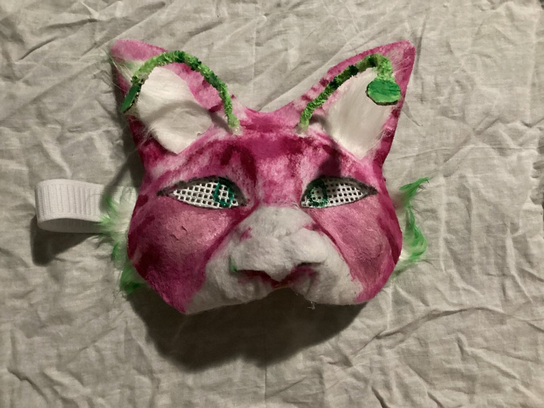 Pink Alien Cat Therian Mask - Etsy