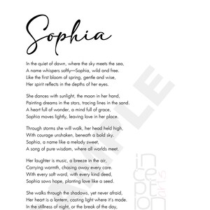 Unique Personalized Name Poem Gift – Custom Poetry Art Based on Any ...