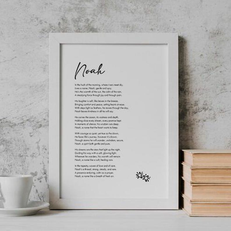 Unique Personalized Name Poem Gift – Custom Poetry Art Based on Any ...
