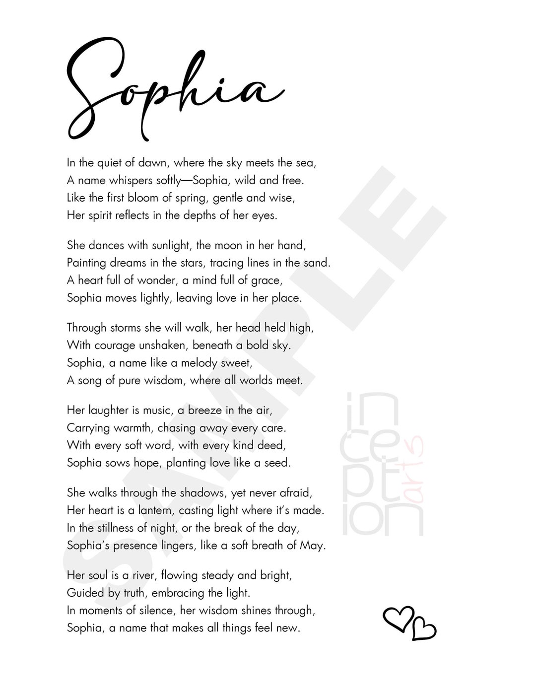 Unique Personalized Name Poem Gift – Custom Poetry Art Based on Any ...
