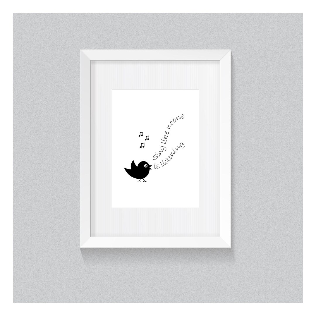 Sing Quote Printable Poster A4 21X29,7 Cm - Etsy