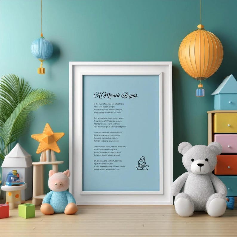Inspirational Poem Print: Newborn Baby Birthday Gift (digital Download ...