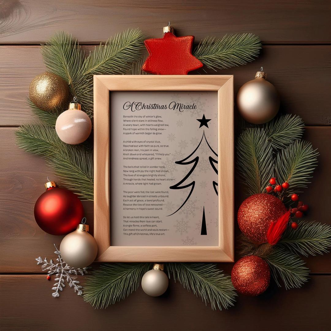 Unique Inspirational Poem Christmas Miracle Gift Printable Wall Art ...