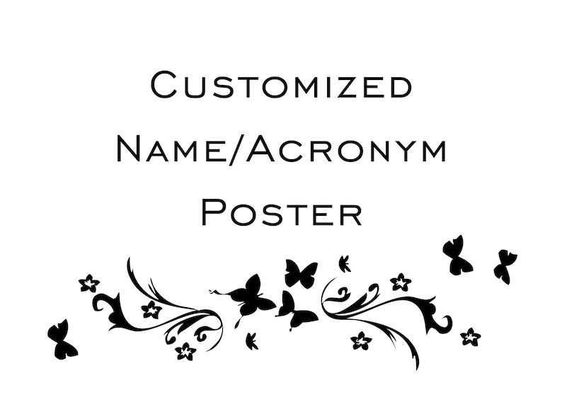 Customized Name/acronym Printable Poster A3 27,9X42 Cm - Etsy