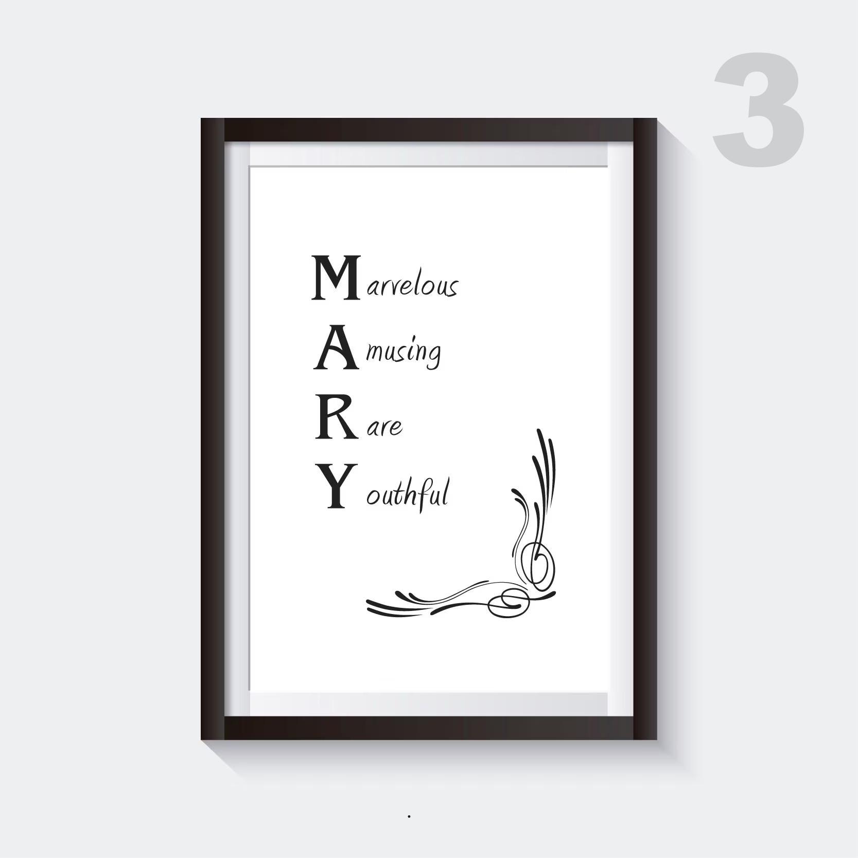 Personalized Name Acronym Printable Poster – Custom Wall Art With Your ...