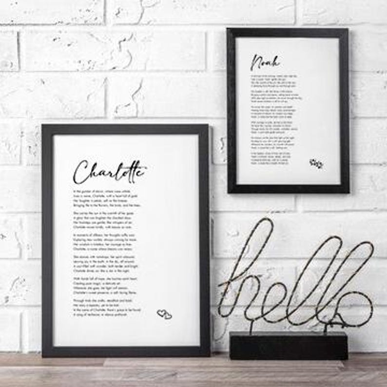 Unique Personalized Name Poem Gift – Custom Poetry Art Based on Any ...