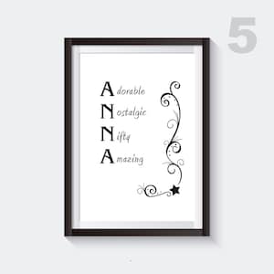 Personalized Name Acronym Art Print: Custom Wall Decor (digital ...