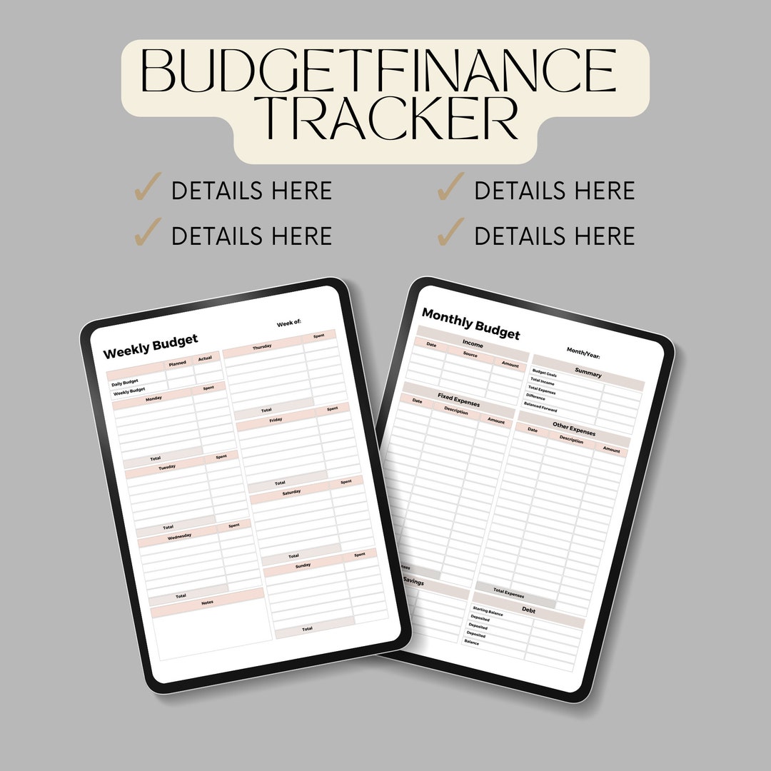 Digital Financial Budget Planner, Undated Digital Planner, Finance ...
