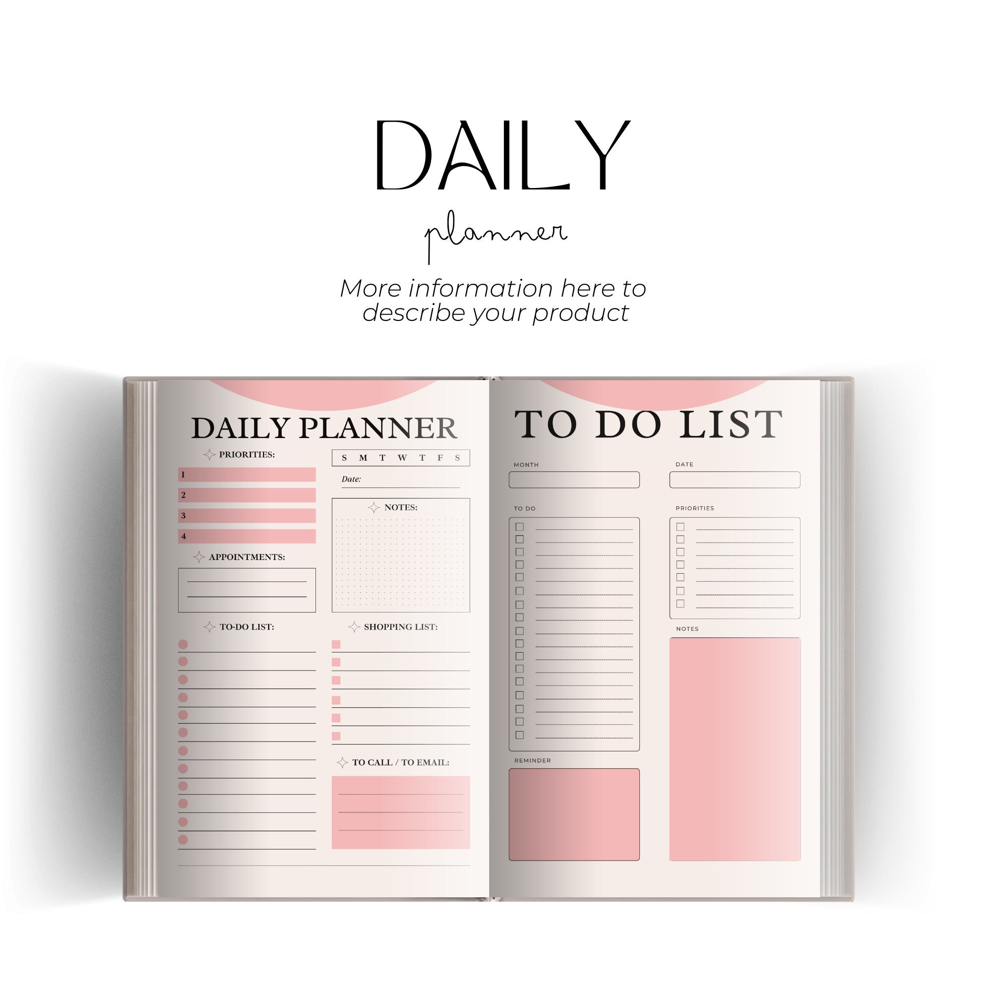 Daily Planner Printable, Daily to Do List, Productivity Planner, Daily ...