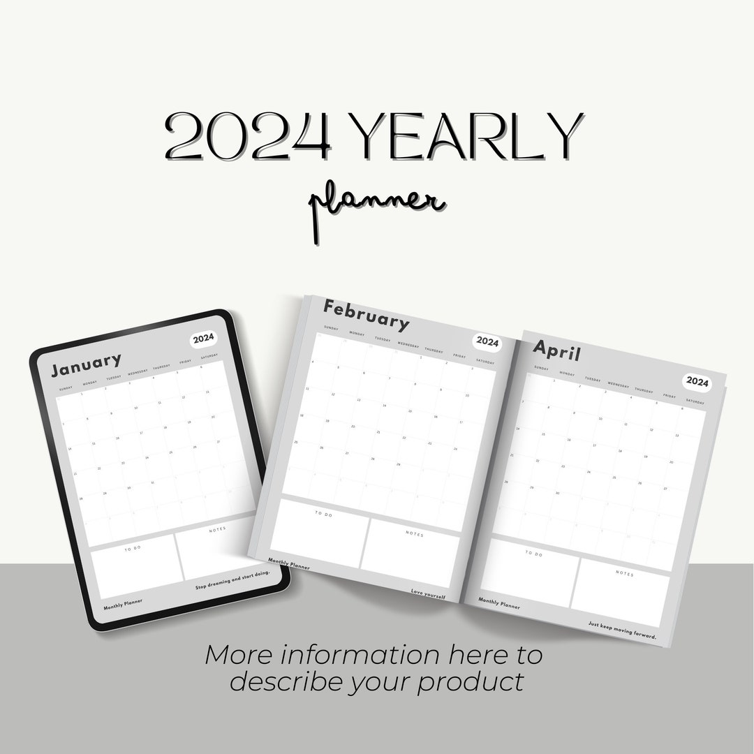2024 Yearly Planner - Yearly Planner on Pages Landscape, Vertical ...