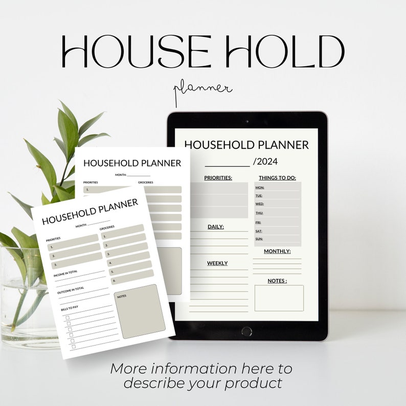 Household Planner | Printable Household Management Binder | Household ...
