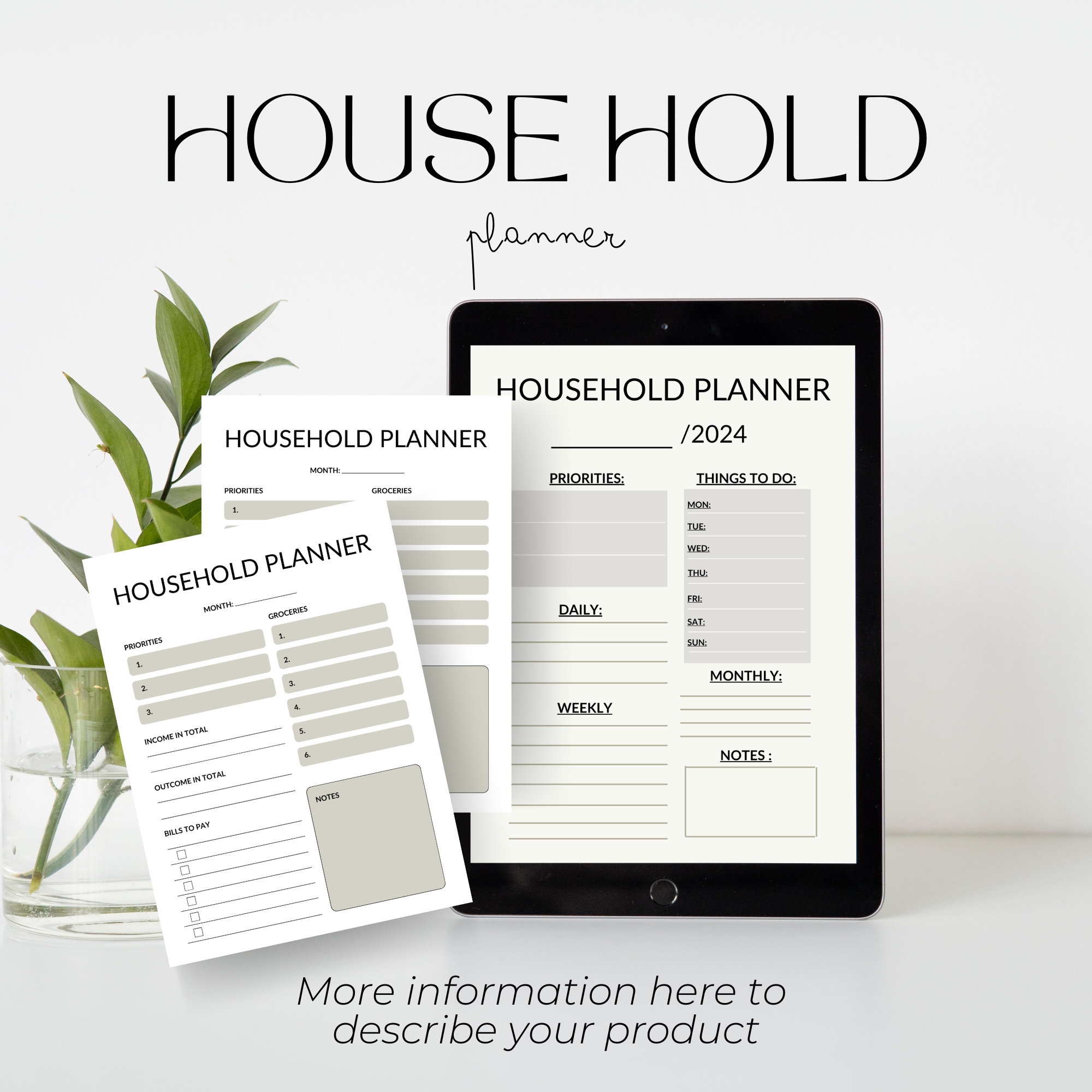 Household Planner | Printable Household Management Binder | Household ...