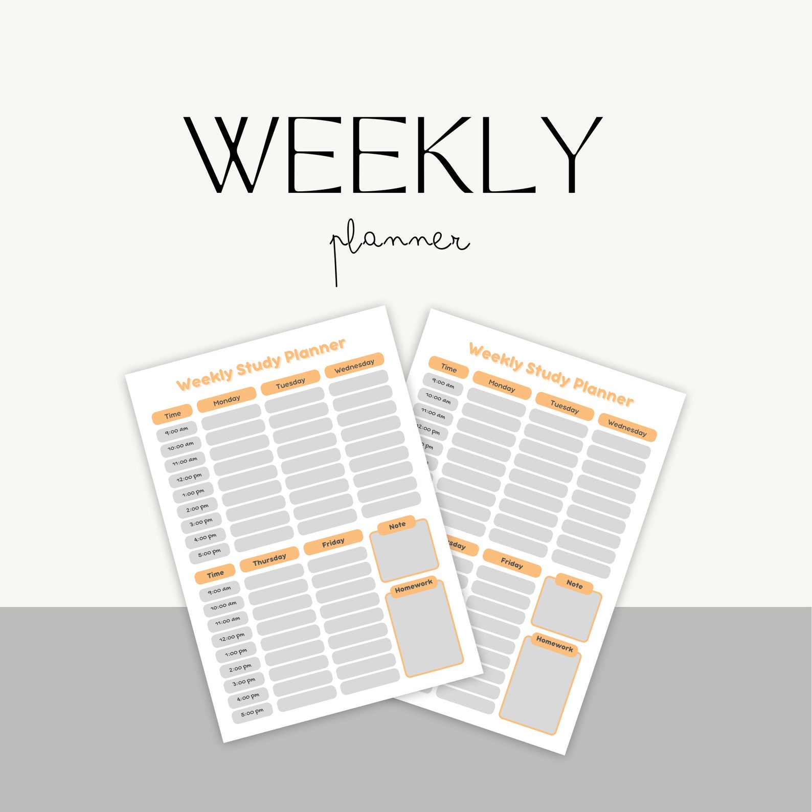 Weekly Study Planner Template, Study Tracker Printable, Weekly Schedule ...